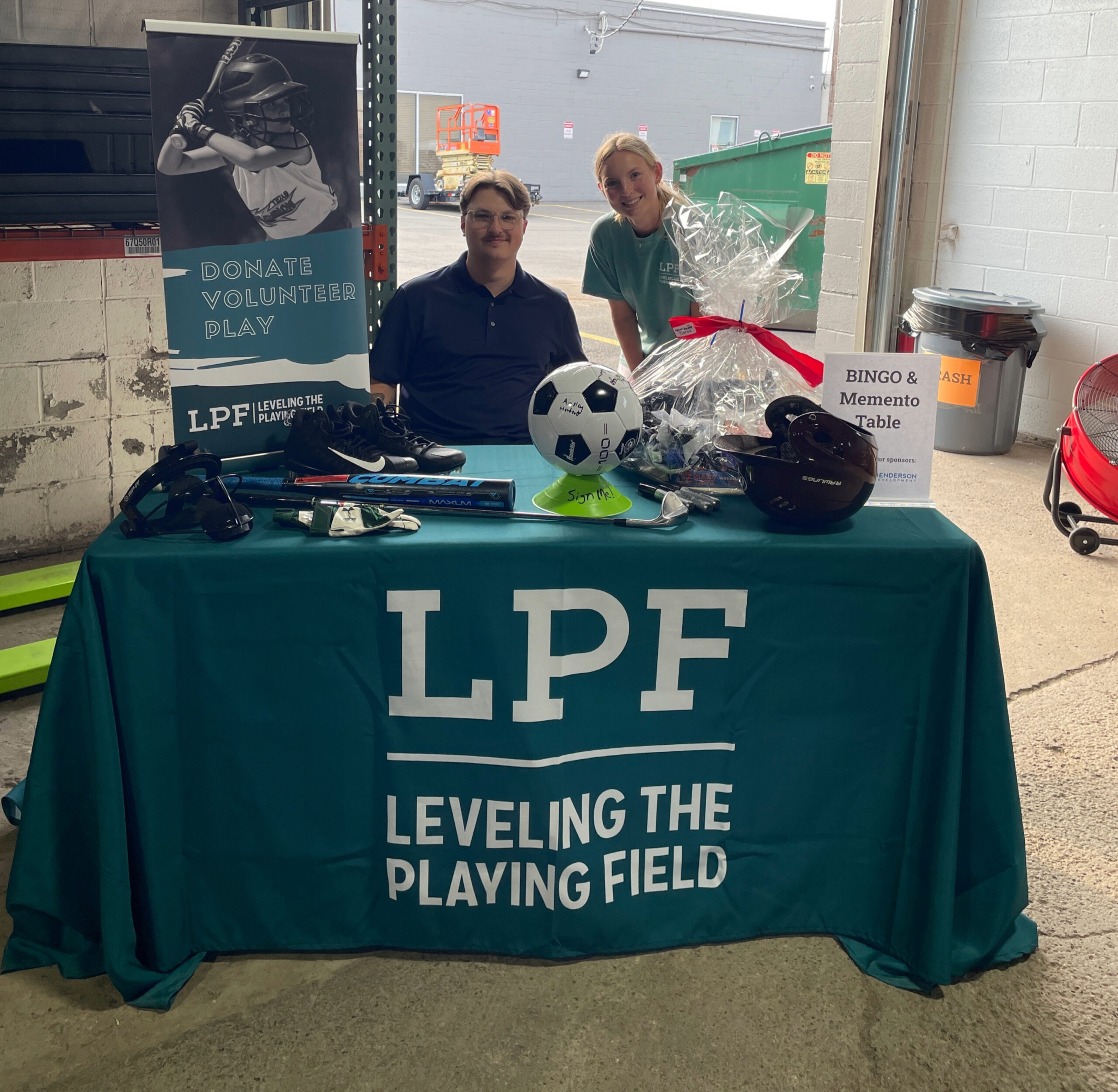 The group "Leveling the Playing Field" gave away sports equipment to P ...